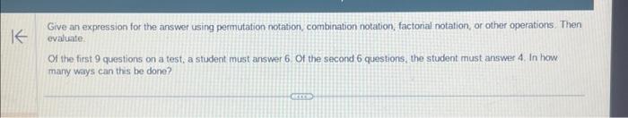Solved Give an expression for the answer using permutation | Chegg.com