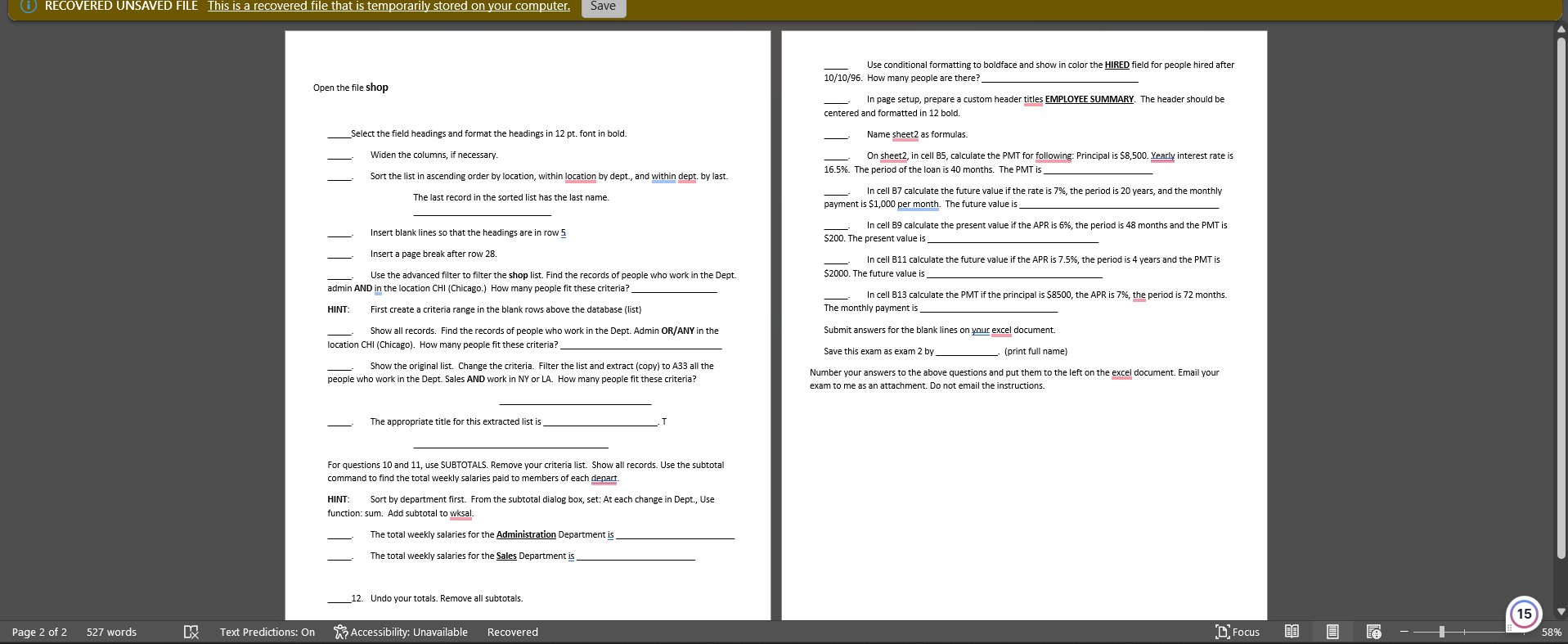 Solved Use conditional formatting to boldface and show in | Chegg.com