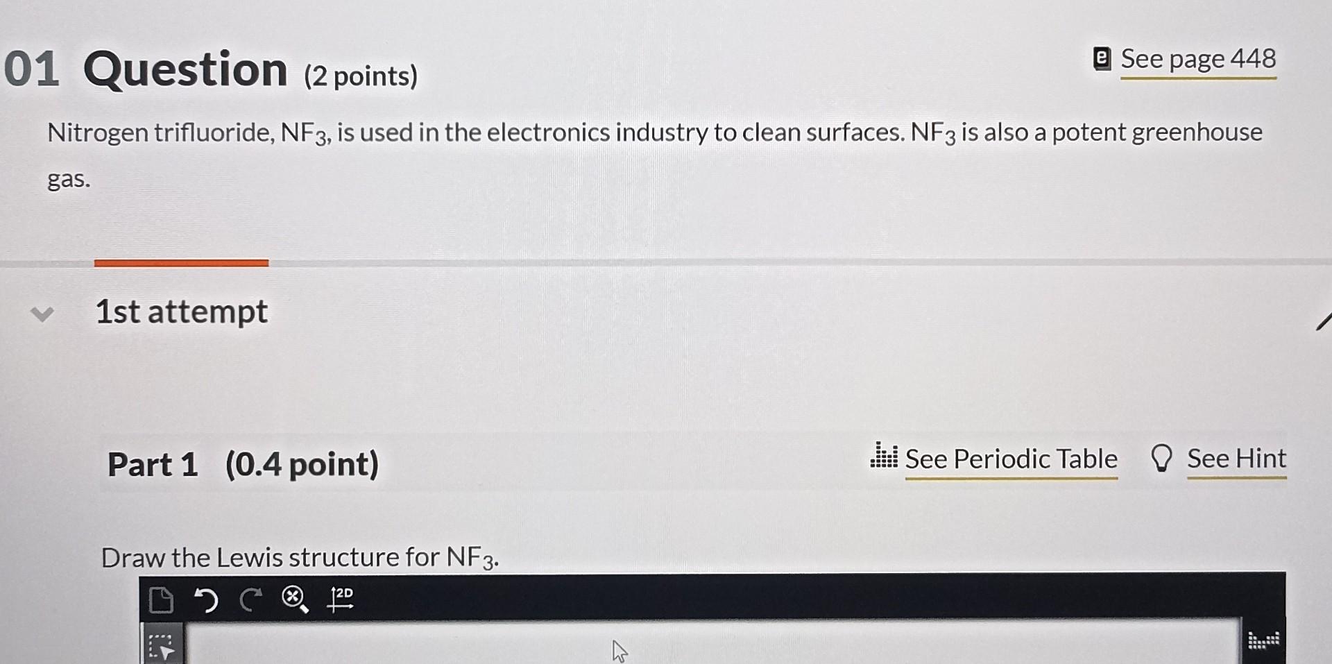 Solved Nitrogen trifluoride, NF3, is used in the electronics | Chegg.com