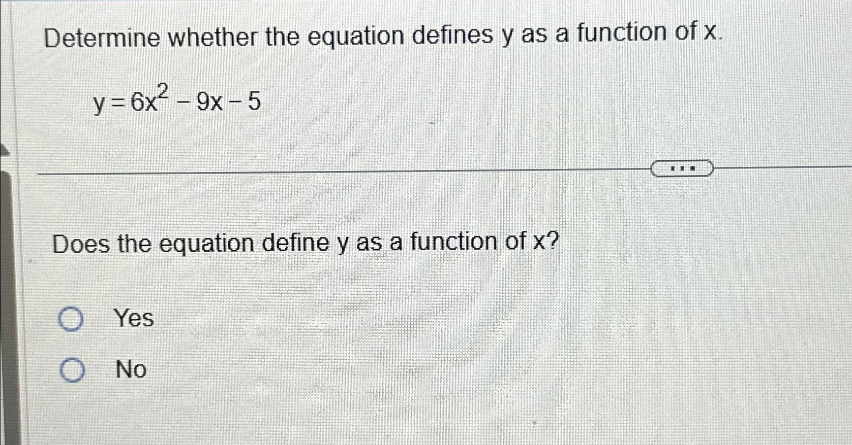 Solved Determine Whether The Equation Defines Y ﻿as A