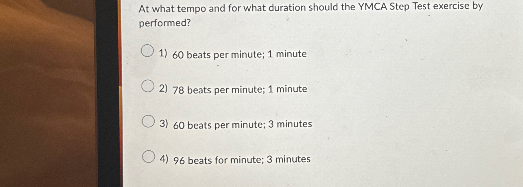 At what tempo and for what duration should the YMCA | Chegg.com