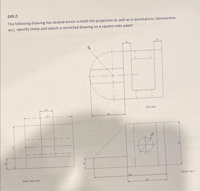 Solved EX9.2: The following drawing has several errors in | Chegg.com