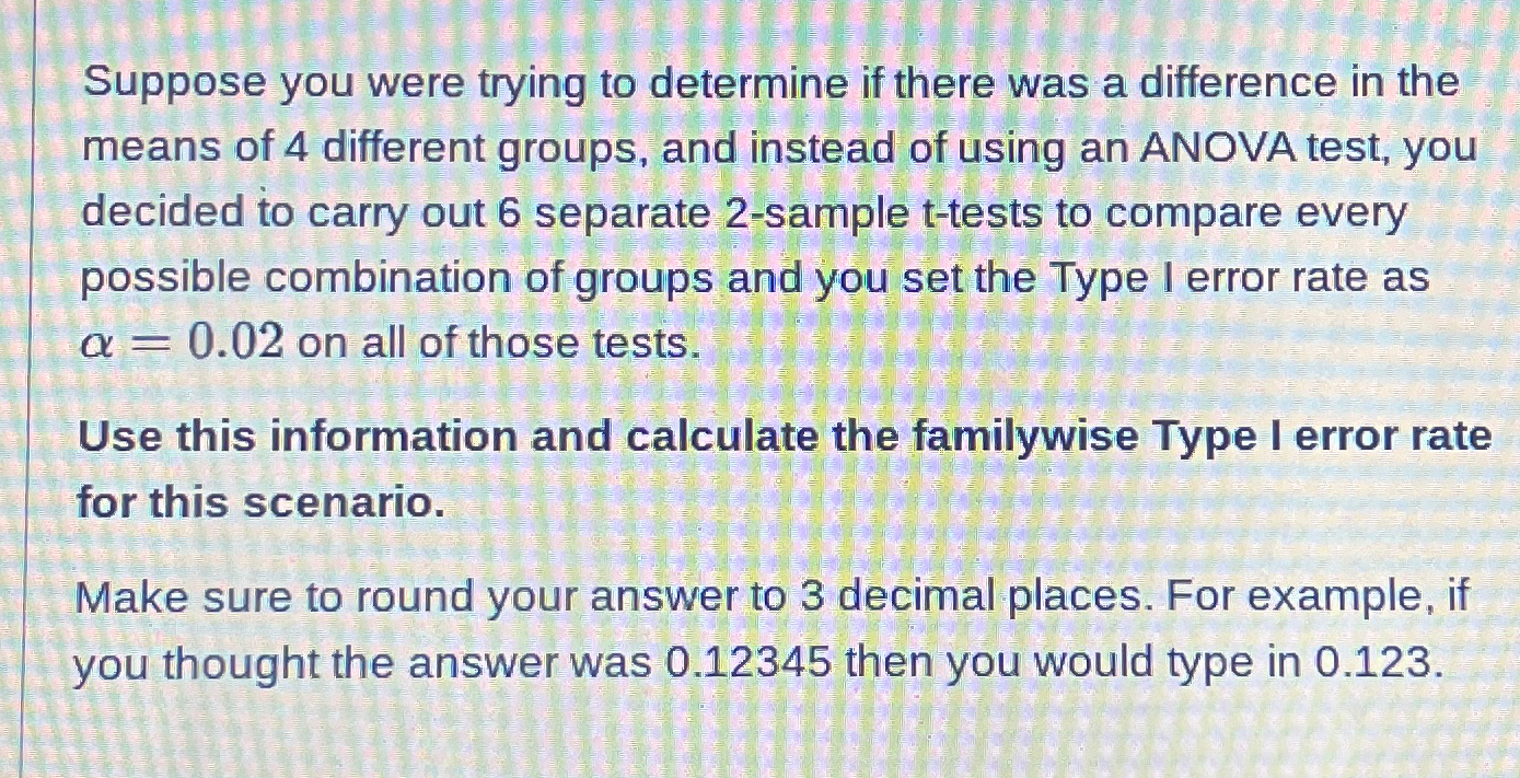 Solved Suppose you were trying to determine if there was a | Chegg.com