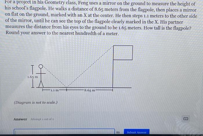 Solved For a project in his Geometry class, Feng uses a | Chegg.com