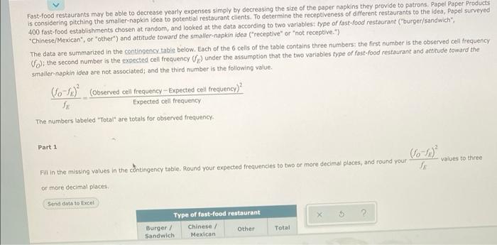 Solved Fast-food restaurants may be able to decrease yearly | Chegg.com