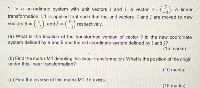 Solved 1. In a co-ordinate system with unit vectors ^ and | Chegg.com