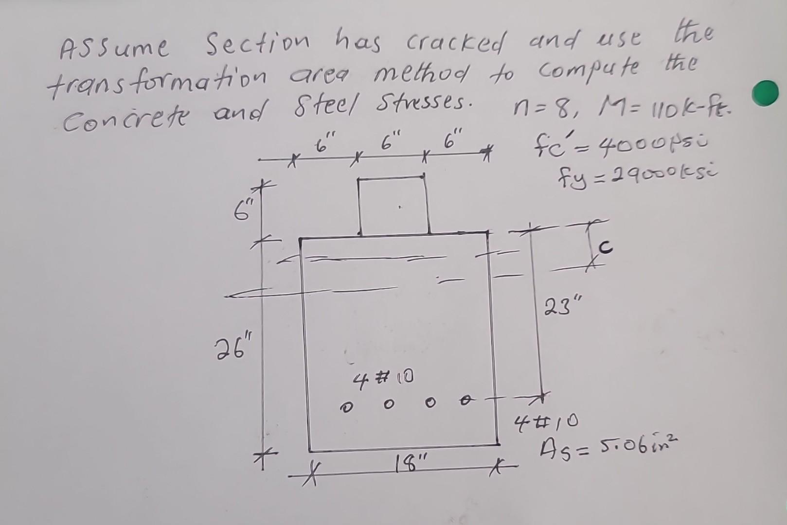 Solved Assume section has cracked and use the transformation | Chegg.com