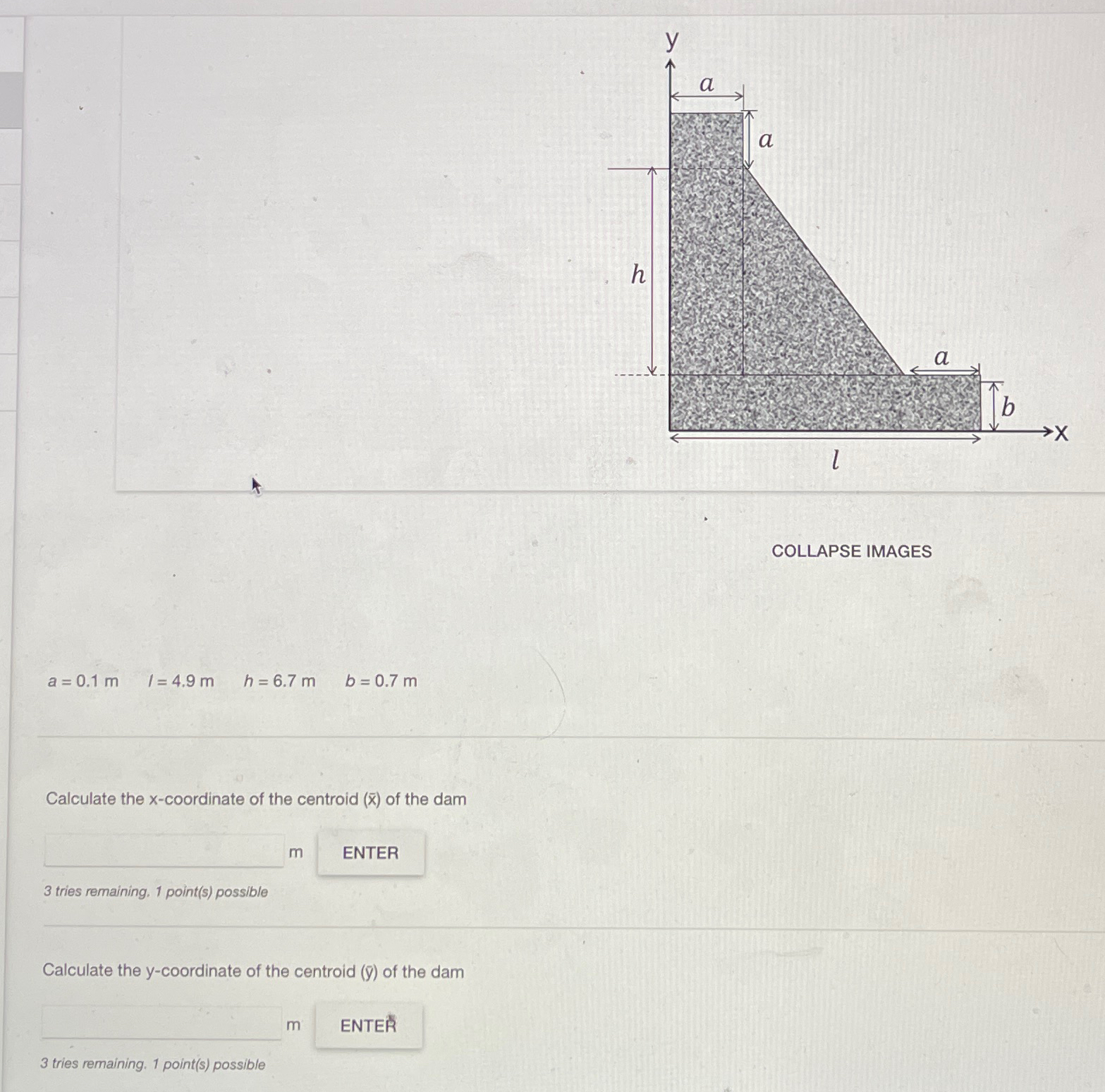 Solved COLLAPSE IMAGESa=0.1m,I=4.9m,h=6.7m,b=0.7mCalculate | Chegg.com