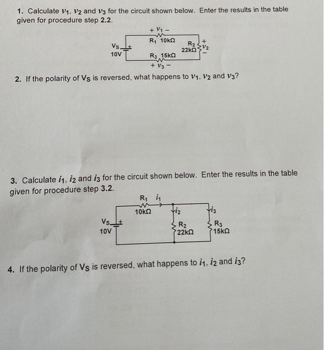 Solved 1. Calculate V1, V2 and V3 for the circuit shown | Chegg.com