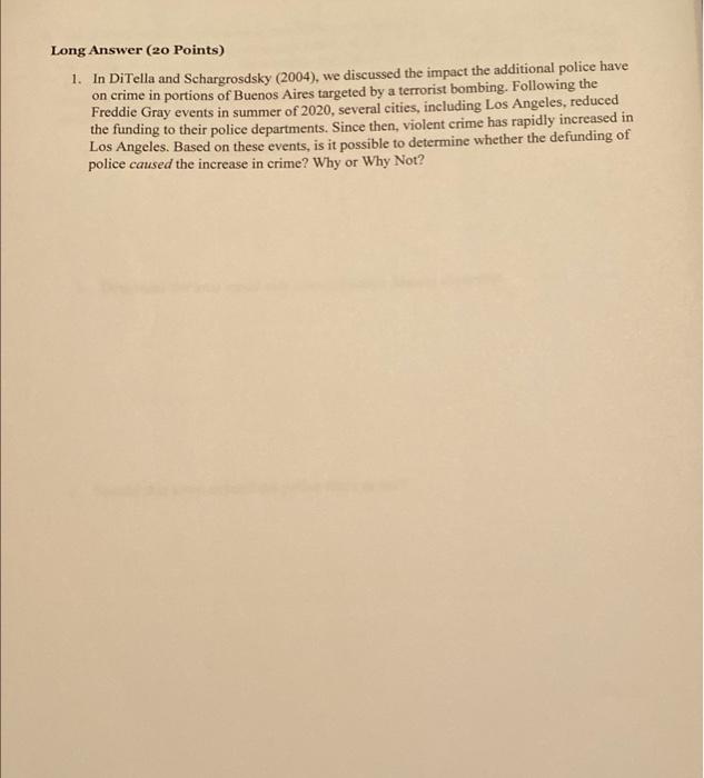 Solved Short Answer/Problems 1. (10 Points) Suppose that the | Chegg.com