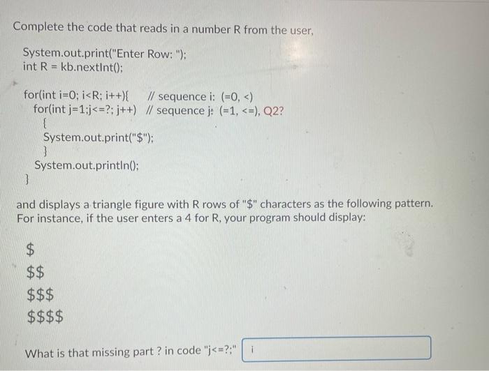 Solved Complete the code that reads in a number R from the | Chegg.com