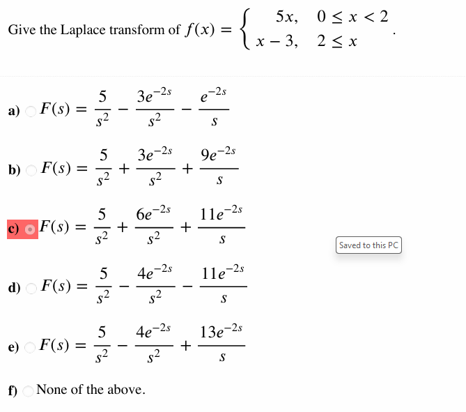 Solved Give the Laplace transform of | Chegg.com