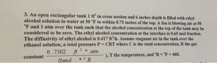 Solved 3. An open rectangular tank 1 ft in cross section and | Chegg.com
