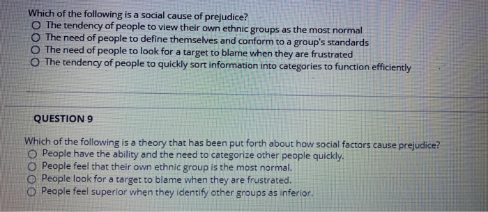Solved Which of the following is a social cause of | Chegg.com