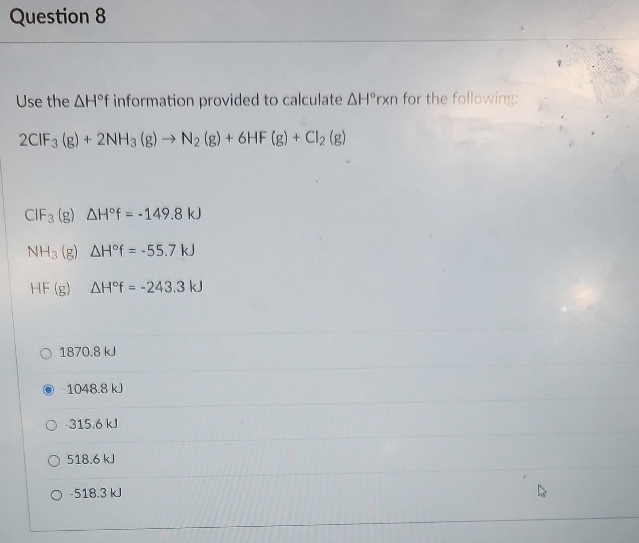 Solved Use the ΔH∘ information provided to calculate ΔH∘ rxn | Chegg.com