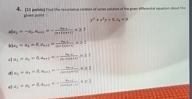 Solved (11 ﻿points) ﻿Find the recurrence relation of series | Chegg.com
