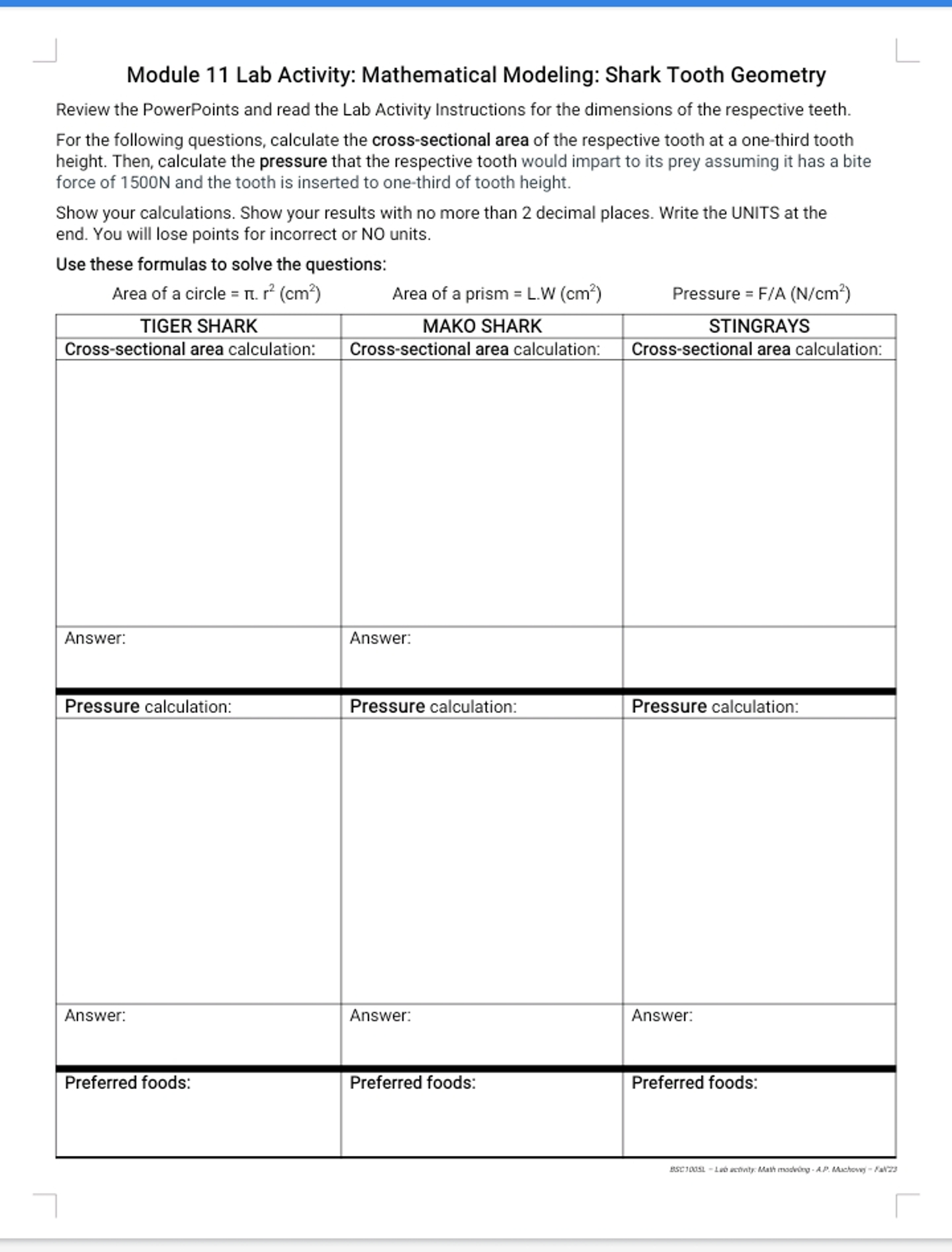 Solved Module 11 ﻿Lab Activity: Mathematical Modeling: Shark | Chegg.com