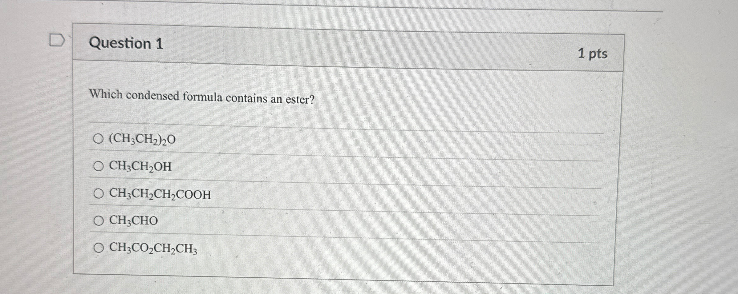 Solved Question 1Which condensed formula contains an | Chegg.com