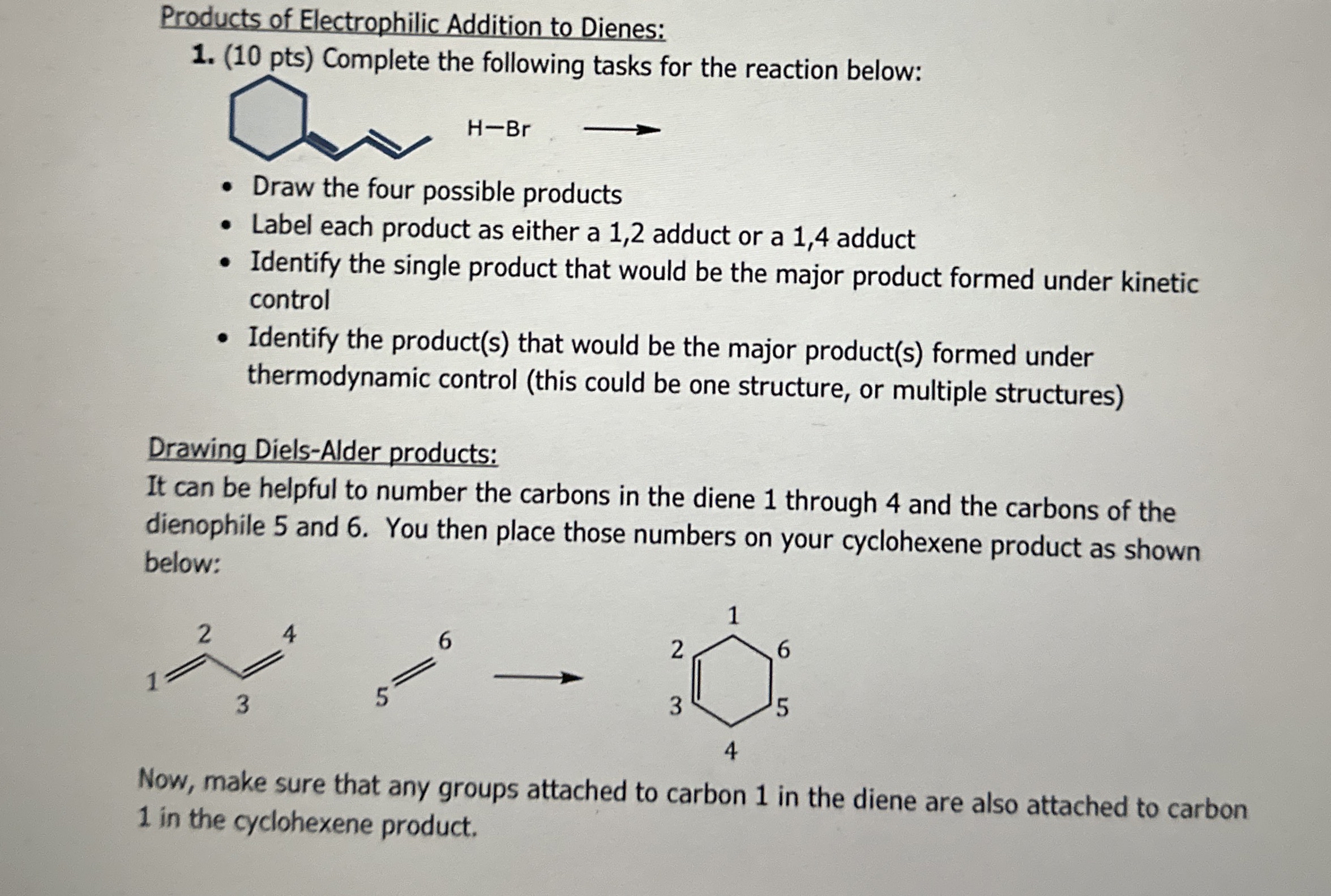 Solved Products of Electrophilic Addition to Dienes:(10 | Chegg.com
