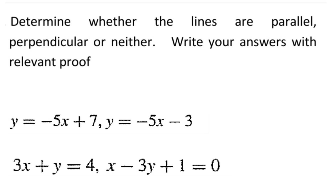 Solved Determine whether the lines are parallel, | Chegg.com