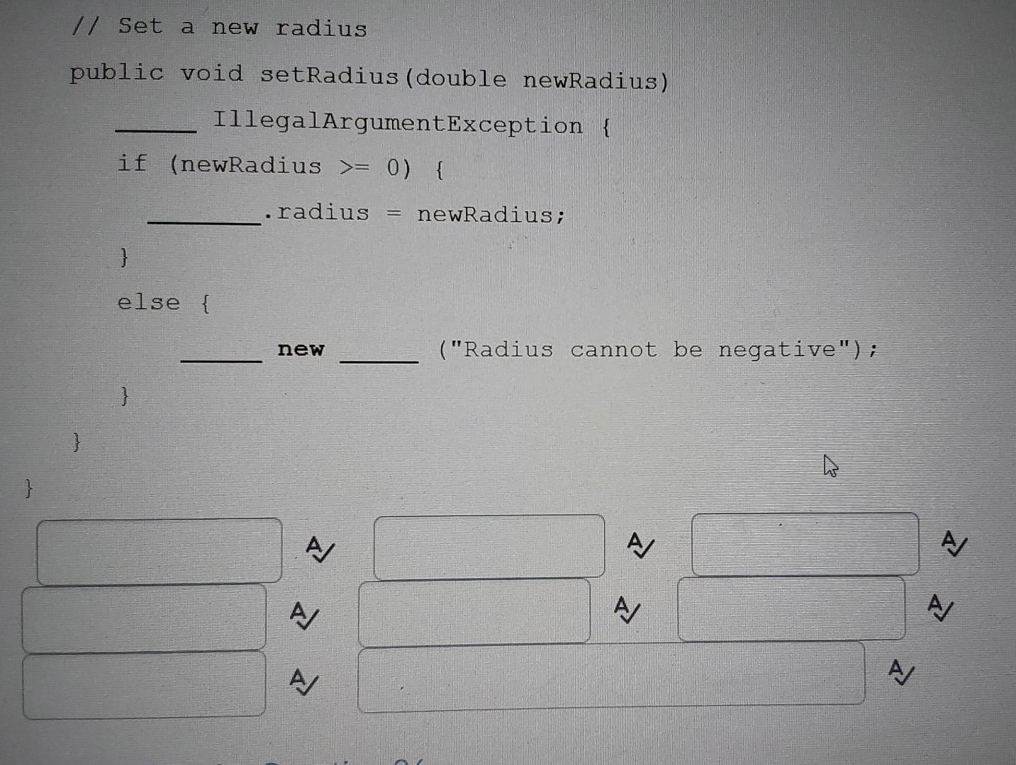 Solved public class Circle { private double radius; public | Chegg.com
