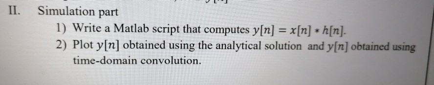 Ii Simulation Part 1 Write A Matlab Script That