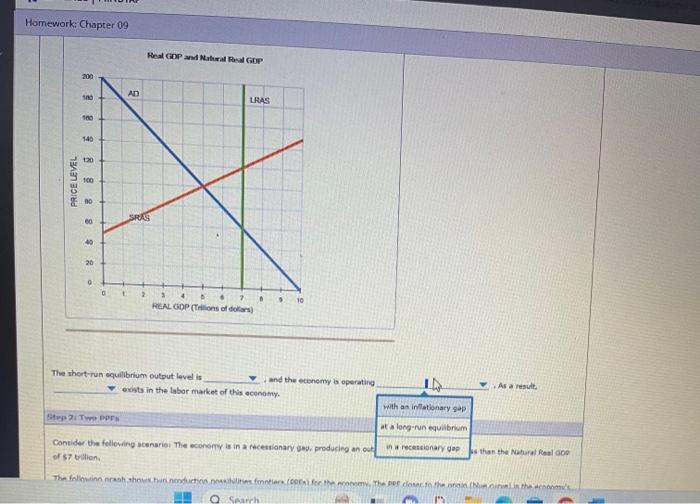 Solved The shertinin equil brium output level is 1. and the | Chegg.com
