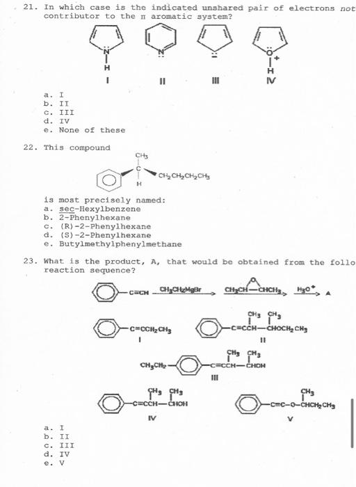 Solved 21. In which case is the indicated unshared pair of | Chegg.com