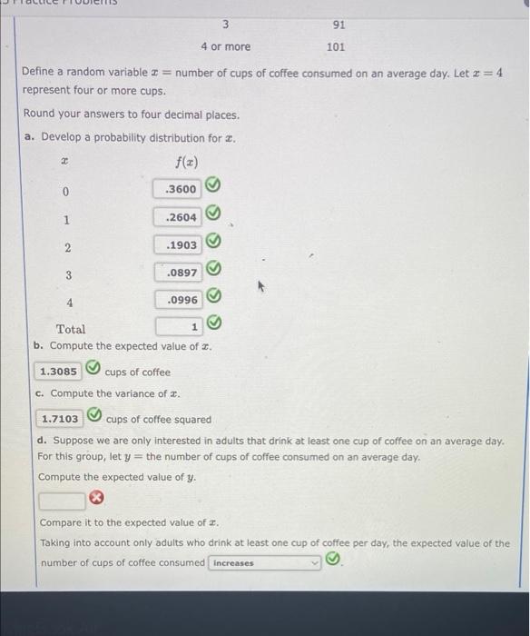 Solved x 0 Define a random variable = number of cups of | Chegg.com