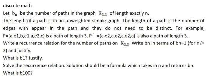 Solved discrete math Let bn be the number of paths in the | Chegg.com
