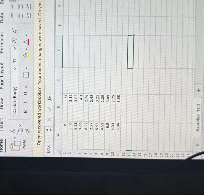 Solved The Accompanying Data File Contains 10 Observations