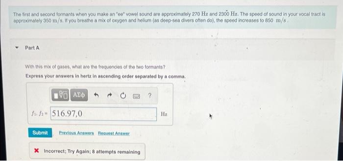 Solved The first and second formants when you make an "ee" | Chegg.com
