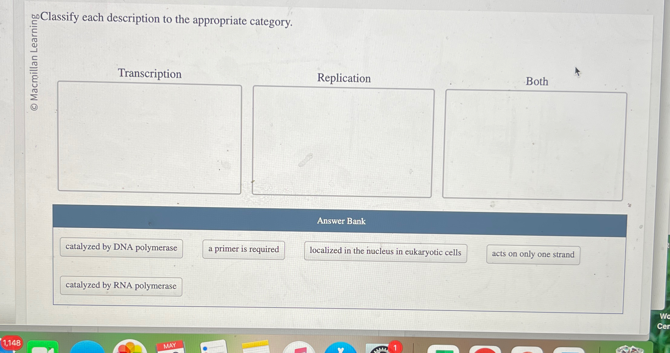 Solved ????∼ ﻿Classify each description to the appropriate | Chegg.com