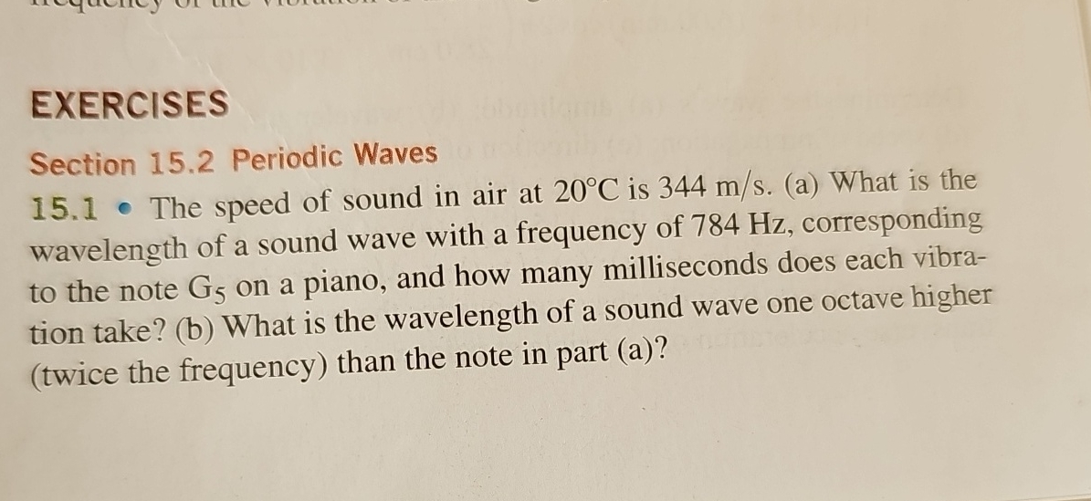 Solved EXERCISESSection 15.2 ﻿Periodic Waves15.1 - ﻿The | Chegg.com