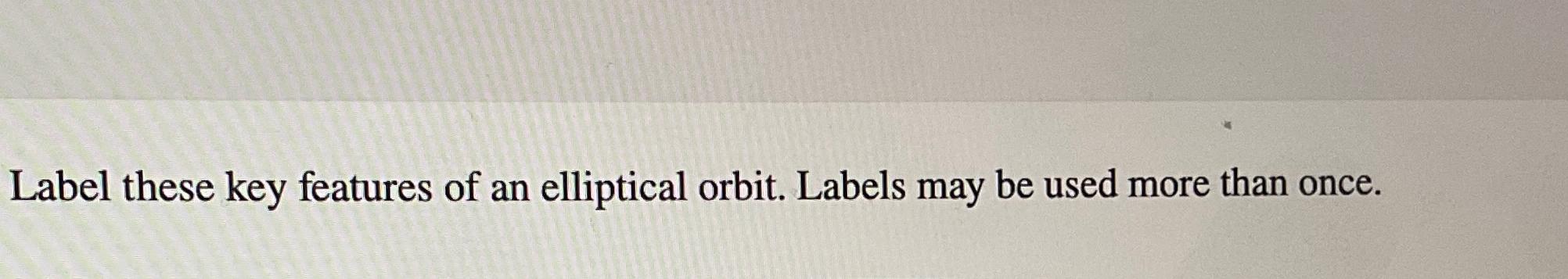 Solved Label these key features of an elliptical orbit. | Chegg.com