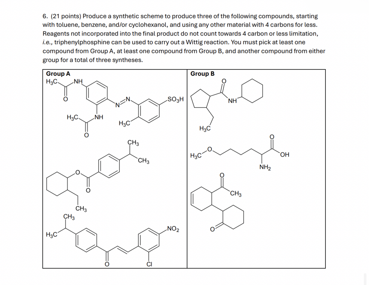 Solved (21 ﻿points) ﻿Produce a synthetic scheme to produce | Chegg.com