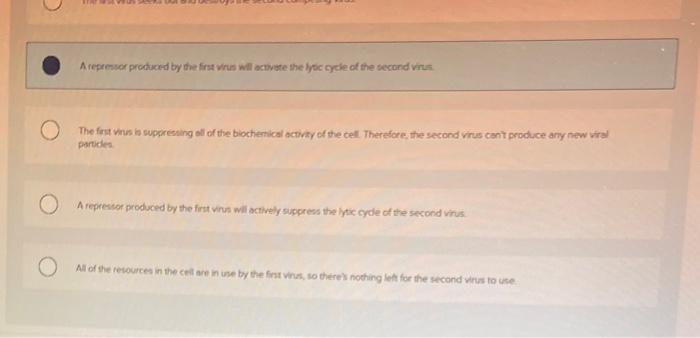 Solved Immunity to superinfection (infection of a cell at a | Chegg.com