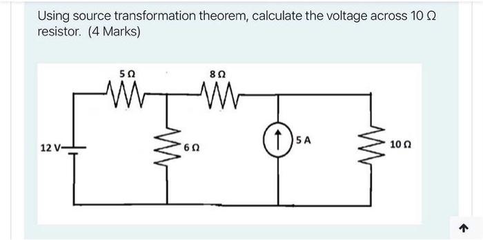 Solved Using source transformation theorem, calculate the | Chegg.com