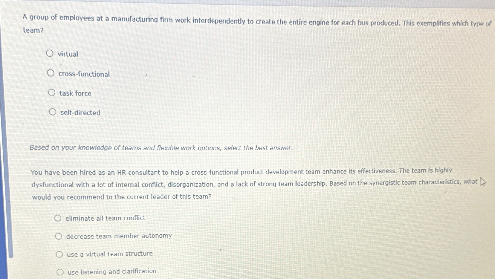 Solved A group of employees at a manufacturing firm work | Chegg.com