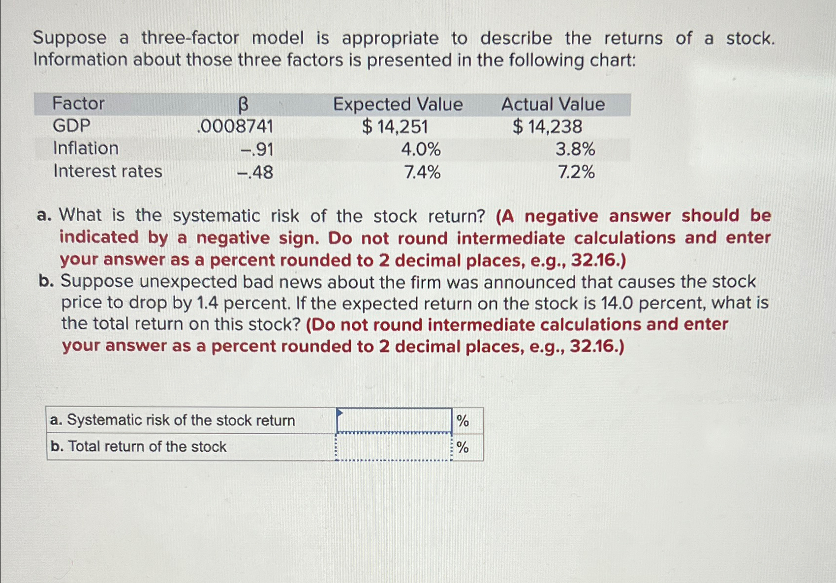 Solved Suppose a three-factor model is appropriate to | Chegg.com