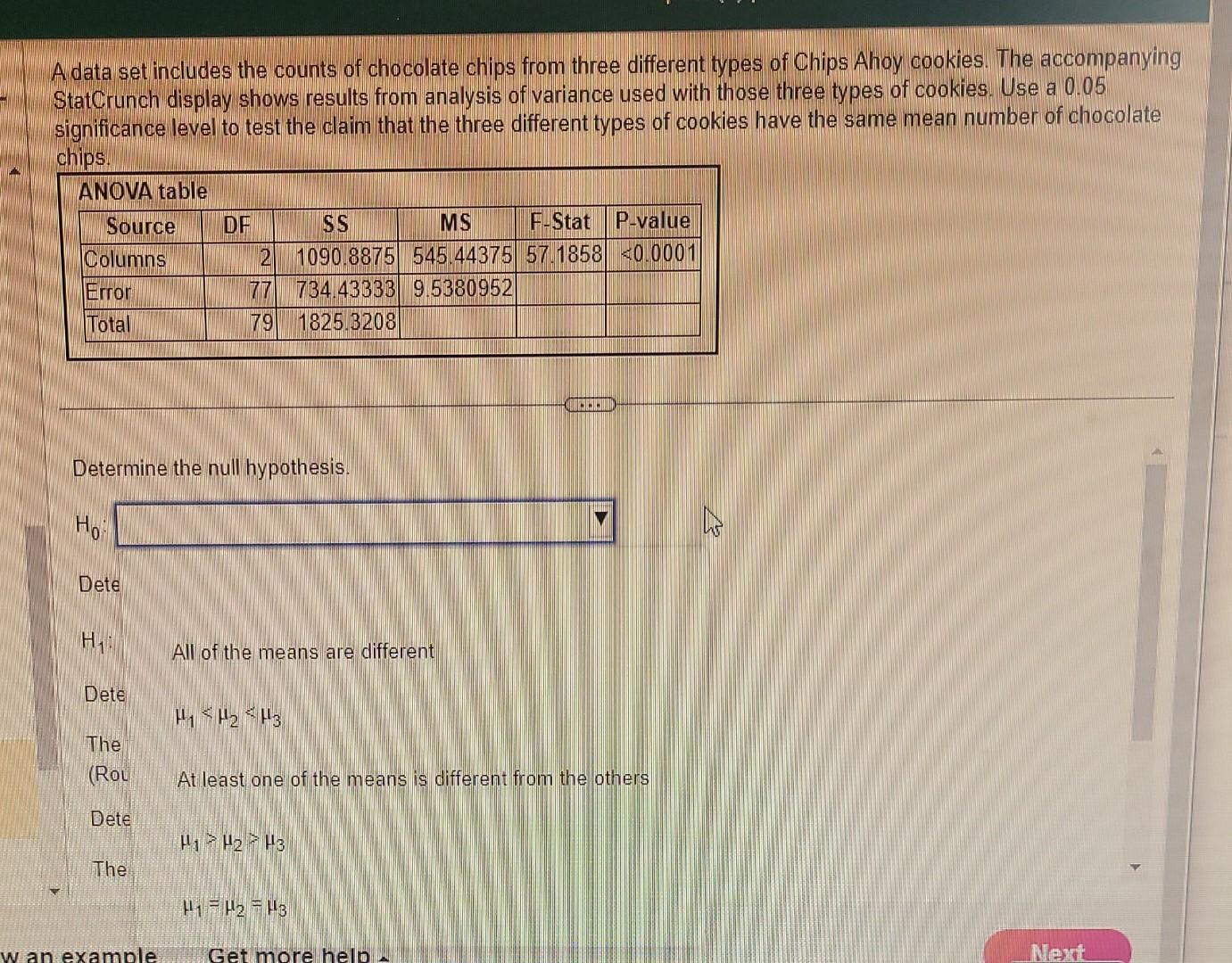Solved A data set includes the counts of chocolate chips | Chegg.com