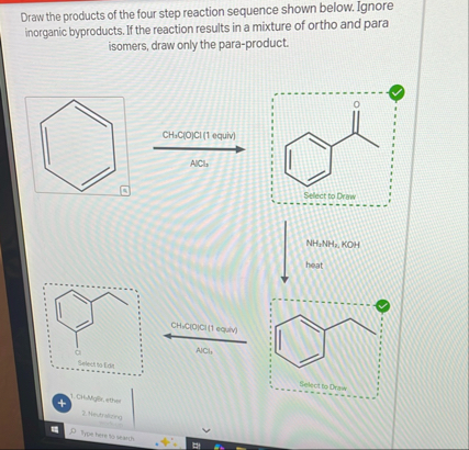 Solved Draw the products of the four step reaction sequence | Chegg.com