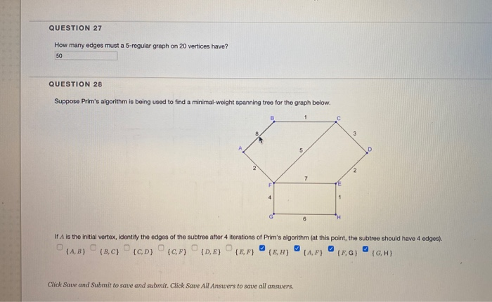 Solved QUESTION 27 How many edges must a 5-regular graph on | Chegg.com