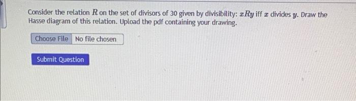 Solved Consider the relation R on the set of divisors of 30 | Chegg.com