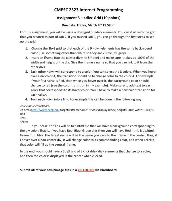 Solved Cmpsc 2323 Internet Programming Assignment 3