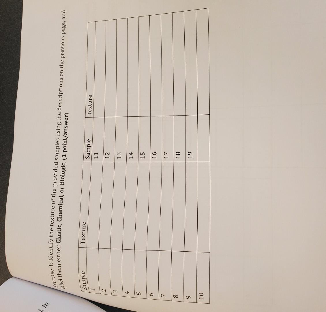 Exercise 1: Identify the texture of the provided | Chegg.com