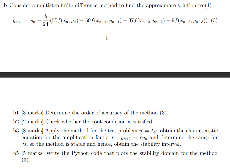 Solved b Consider a multistep finite difference method to | Chegg.com