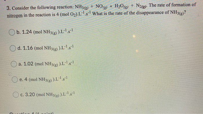 Solved a. 1.02 (mol NH3(g) ).L. oc. 3.20 (mol NH3(g)).L.'s! | Chegg.com