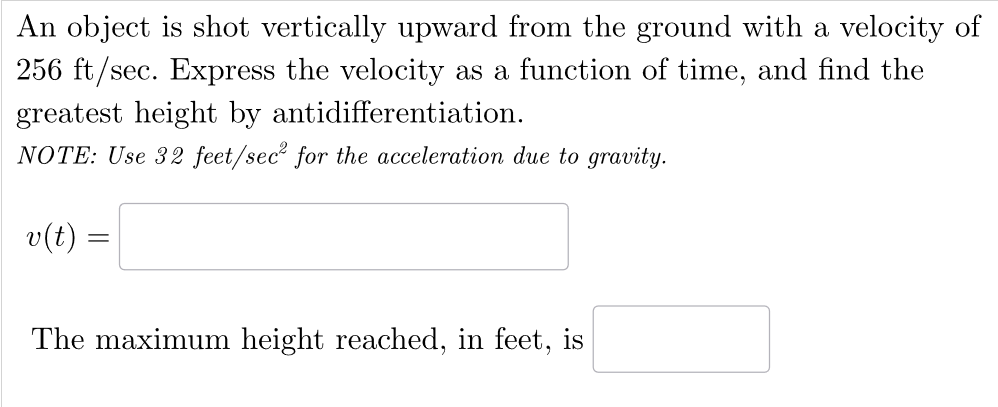 Solved An object is shot vertically upward from the ground | Chegg.com