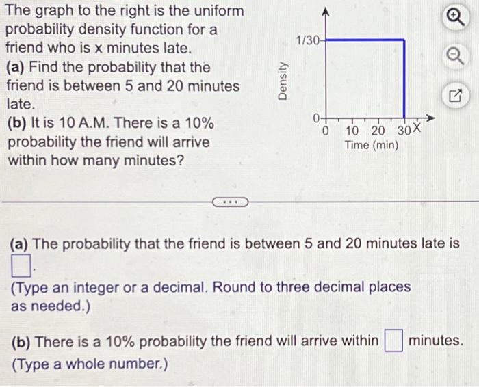 Solved The graph to the right is the uniform probability | Chegg.com
